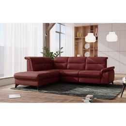 Sit & More SIT&MORE Ecksofa »Astoria L-Form« wahlweise mit motorischer Relaxfunktion bordeaux