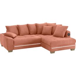 MR. COUCH Ecksofa »Nikita II, L-Form« mit Kaltschaum, RGB-LED, Soundsystem, wahlweise mit Bett, Bettkasten Novaclean Avanti 9 ginger