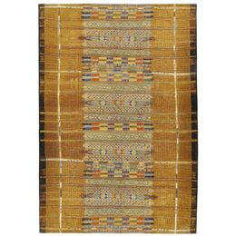 Gino Falcone Teppich &raquo;Outdoor-Africa 38&laquo; rechteckig 5 mm H&ouml;he Flachgewebe, Ethno Style, In- und Outdoor geeignet goldfarben Obermaterial: 76%...