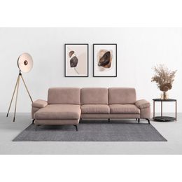 Sit & More SIT&MORE Ecksofa »Cabana L-Form« Recamiere, wahlweise mit Sitztiefen-, Armlehnen- und Kopfteilfunktion altrosa