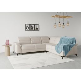 Sit & More sit&more Ecksofa &raquo;Sinatra L-Form&laquo; optinal mit Kopfteilverstellung und Armteilfunktion, Metallf&uuml;&szlig;e grau 100% Polyester