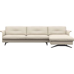 FLEXLUX Ecksofa »Glow, super bequem durch hochwertigem Sitzaufbau mit Federkern, L-Form« Modernes skandinavisches Design Warm White