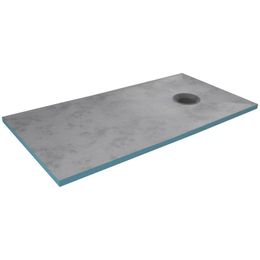 MARWELL Duschwanne 160 x 90 x 4 cm aus sehr stabilem, wasserdichtem Polystyrol grau