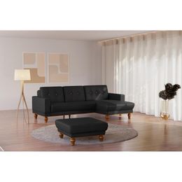 Sit & More SIT&MORE Ecksofa »Orient 5 L-Form« mit Strass-Stein, wahlweise mit Bettfunktion und Bettkasten schwarz