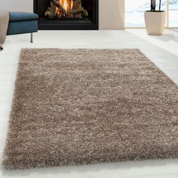 Ayyildiz Teppiche Hochflor-Teppich &raquo;BRILLIANT 4200&laquo; rechteckig 50 mm H&ouml;he L&auml;ufer, auch in rund, Langflor, Shaggy, Wohnzimmer taupe Obermaterial:...