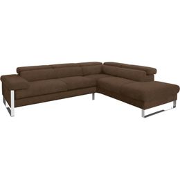 W.Schillig Ecksofa &raquo;finn, toller Sitzkomfort, L-Form, hochwertige Verarbeitungsdetails&laquo; German Design Award 2016, Fu&szlig;gestell Chrom gl&auml;nzend, Breite 