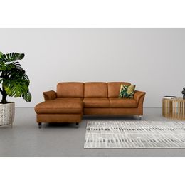 Sit & More sit&more Ecksofa &raquo;Maggiore L-Form&laquo; wahlweise mit Kopfteilverstellung, Bettfunktion und Bettkasten braun 100% Polyester