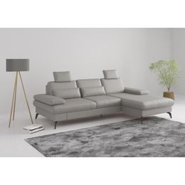 Sit & More SIT&MORE Ecksofa »Morris L-Form, inkl. Sitztiefenverstellung« wahlweise mit Armteilverstellung, Bettfunktion & Bettkasten light grey