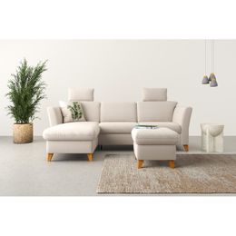 Home Affaire Ecksofa &raquo;Trelleborg L-Form&laquo; Federkern-Polsterung, wahlweise mit Bettfunktion und Bettkasten grau 100% Polyester