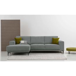 Places of Style Ecksofa »Polsterecke Oland, Struktur, Flachgewebe, Luxus-Microfaser, Boucle« L-Form, 280 cm, Wellenunterfederung, Skandi-Design,...