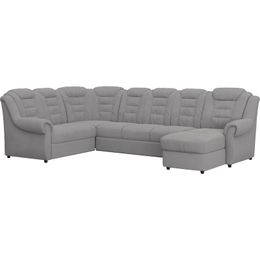 Home Affaire Wohnlandschaft &raquo;Boston U-Form&laquo; mit hoher R&uuml;ckenlehne, wahlweise mit Bettfunktion & Stauraum silber 100% Polyester