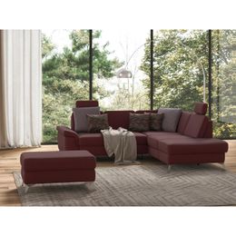 Sit & More SIT&MORE Ecksofa »Padua L-Form« inklusive Sitztiefenverstellung, Armteilfunktion und Federkern bordeaux