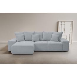 WERK2 Ecksofa »Riwa, modernes Sofa zum Kuscheln und Entspannen, Breite 300cm, L-Form« Trendiges Ecksofa mit vielen Kissen, Schlaffunktion &...