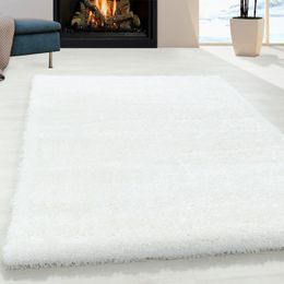 Ayyildiz Teppiche Hochflor-Teppich &raquo;BRILLIANT 4200&laquo; rechteckig 50 mm H&ouml;he L&auml;ufer, auch in rund, Langflor, Shaggy, Wohnzimmer wei&szlig; Polypropylen (PP)