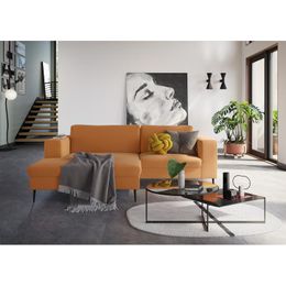 DOMO collection Ecksofa »Modica kompakt und elegant, Breite 244, L-Form« moderne Optik mit extrabreiter Recamiere, auch in Cord pfirsich