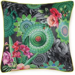HIP Dekokissen »Thirze« Mit Füllung, 1 Stück, Biese, 30x60, Wendeoptik, Weich, Mandala, Grau multi + geblümt Bezug: 100% Polyester B/L: 48 cm x 48 cm