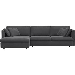 FLEXLUX Ecksofa &raquo;Lovane&laquo; Weich & anschmiegsam, gro&szlig;e Sitztiefe auf Kaltschaum, Dekokissen inkl. Dervit Grey