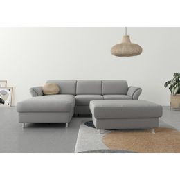 Sit & More SIT&MORE Ecksofa »Apulia L-Form« wahlweise Bettfunktion, Bettkasten und Kopf- und Armteilverstellung grey