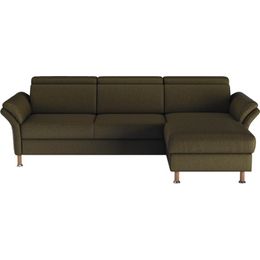 Home Affaire Ecksofa »Calypso L-Form« mit motorischen Funktionen im Sofa und Recamiere olive