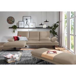 W.Schillig Ecksofa &raquo;broadway, Designsofa mit tollem Sitzkomfort&laquo; Sitztiefenverstellung, Kopfteil- & Seitenteilverstellung, Breite 291cm braun Longlife