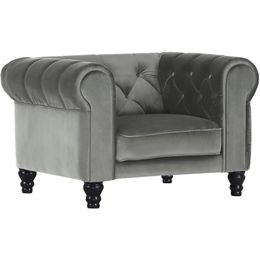 GUTMANN FACTORY Chesterfield-Sessel grau 100% Polyester
