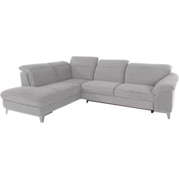 COTTA Ecksofa &raquo;Teresa L-Form&laquo; mit Kopfteilverstellung, wahlweise mit Bettfunktion grau Chenille (90% Polyester; 10% Polyamid );Struktur (100% 