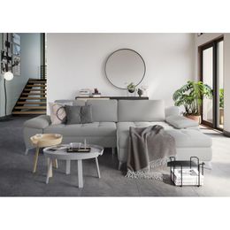Sit & More SIT&MORE Ecksofa »Latigo L-Form« mit Mega-Recamiere, wahlweise mit Bettfunktion und Bettkasten silber