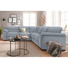 Sit & More SIT&MORE Ecksofa »Montego L-Form« wahlweise mit Bettfunktion und Schubkasten hellgrau