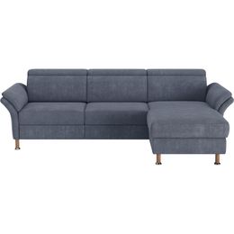 Home Affaire Ecksofa »Calypso L-Form« mit motorischen Funktionen im Sofa und Recamiere grau/blau