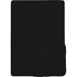 Biberna Spannbettlaken &raquo;Pepe&laquo; weicher Frottee-Stretch schwarz Obermaterial: 80% Baumwolle, 20% Polyester B/L: 200 cm