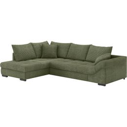 MR. COUCH Ecksofa »Allegro, L-Form« mit Hochschläfer-Bettauszug, wahlweise mit Kaltschaum Stripes 8641 green
