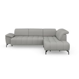 Sit & More SIT&MORE Ecksofa »Cool L-Form« wahlweise mit Kopfteilverstellung und Vorziehsitz motorisch silber