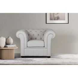 Home Affaire Sessel &raquo;CHARENTE, Chesterfield, Wellenfederung, Ma&szlig;e B/T/H: 105/89/74 cm&laquo; mit edler Knopfheftung und typischen Armlehnen beige 100% 