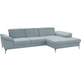 Sit & More SIT&MORE Ecksofa »Scorpio L-Form« inklusive Sitztiefenverstellung, wahlweise mit Kopfverstellung aqua
