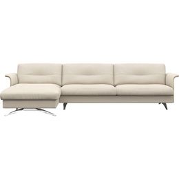 FLEXLUX Ecksofa »Glow, super bequem durch hochwertigem Sitzaufbau mit Federkern, L-Form« Modernes skandinavisches Design Warm White