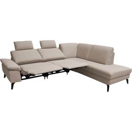 Alina Ecksofa inkl. Kopfstützen, wahlweise mit Relaxfunktion, Breite: 243 cm beige GBA 2 0