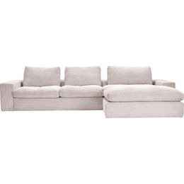 Alina Ecksofa »Sandy« mit losen Sitz und Rückenkissen, in modernem Cordstoff hellgrau GCT 9