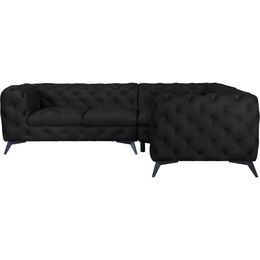 LEONIQUE Chesterfield-Sofa »Ecksofa GLYNIS L-Form mit Wellenunterfederung, Maße B/T/H 323/264/75cm« aufwändige Knopfheftung, moderne Chesterfield...