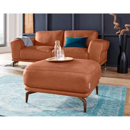 W.Schillig Hocker &raquo;montanaa&laquo; mit Metallf&uuml;&szlig;en in Bronze pulverbeschichtet, Breite 71 cm braun
