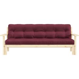 Karup Design Schlafsofa »Unwind« Mit Holzstruktur, inkl. Futonmatratze, Liegefläche 130x190 cm Bordeaux