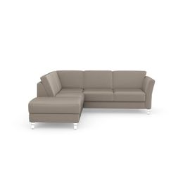 Sit & More SIT&MORE Ecksofa »Visby L-Form« Wahlweise mit Bettfunktion und Stauraum, frei im Raum stellbar latte