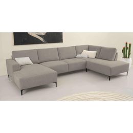 Home Affaire Wohnlandschaft »Tournon U-Form, XXL Sofa, Breite 333 cm, Webstoff, Chenille« Designsofa im nordischen Stil, Wellenunterfederung,...