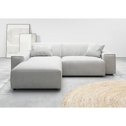 Andas Ecksofa »Glimminge L-Form auch in Breitcord, Feincord + Easy care-Bezug, « Breite 234, Zierkissen silber