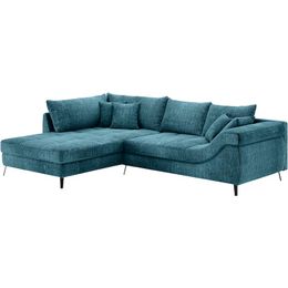 MR. COUCH Ecksofa »Portofino L-Form« 4 Bezugsqualitäten, 13, 5 cm hohe Metall-Profilfüße in matt-schwarz Dolce 13 ocean