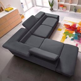 Sit & More SIT&MORE Ecksofa »Alcatraz L-Form« wahlweise mit Bettfunktion dunkelgrau