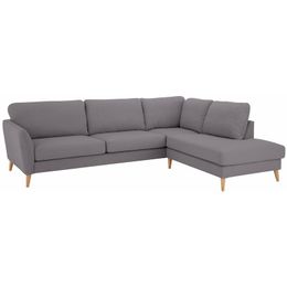 Home Affaire Ecksofa &raquo;MARSEILLE 278/202 cm, L-Form, Ottom. rechts/links, verschiedene Bez&uuml;ge&laquo; Massivholzbeine Eiche, Landhausstil, Wellenunterfederung