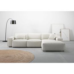 Andas Ecksofa »Glimminge auch in Breitcord, Feincord, Bouclé + Easy care-Bezug« L-Form, Breite 294, Zierkissen silber