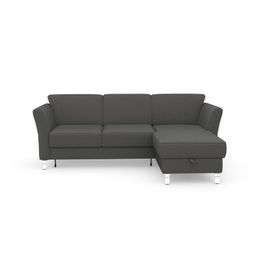 Sit & More SIT&MORE Ecksofa »Visby L-Form« wahlweise mit Bettfunktion und Bettkasten, frei im Raum stellbar grau