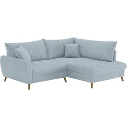 MR. COUCH Ecksofa »Blackburn II L-Form« Wahlweise mit Kaltschaumpolsterung bis 140 kg belastbar Stripes 8624 blue grey