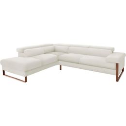 W.Schillig Ecksofa »finn, Designsofa mit tollem Sitzkomfort, bequem, L-Form« German Design Award 2016, Fußgestell Nussbaum natur, Breite 281 cm...